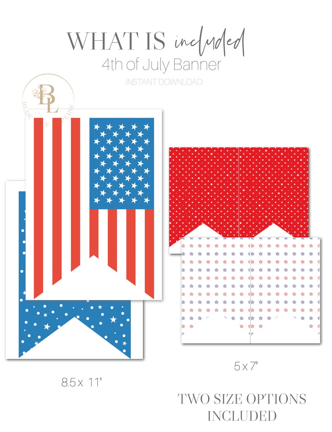 Fourth of July Printable Banner, 4th of July Banner, DIY Printable ...