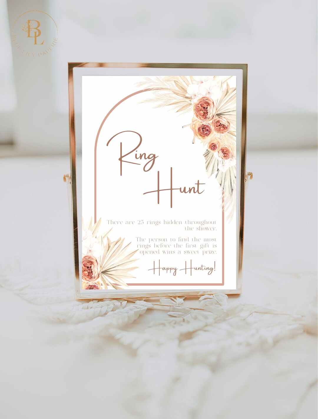 Boho Bridal Shower Game Activity, Ring Hunt Game, Editable Bridal ...