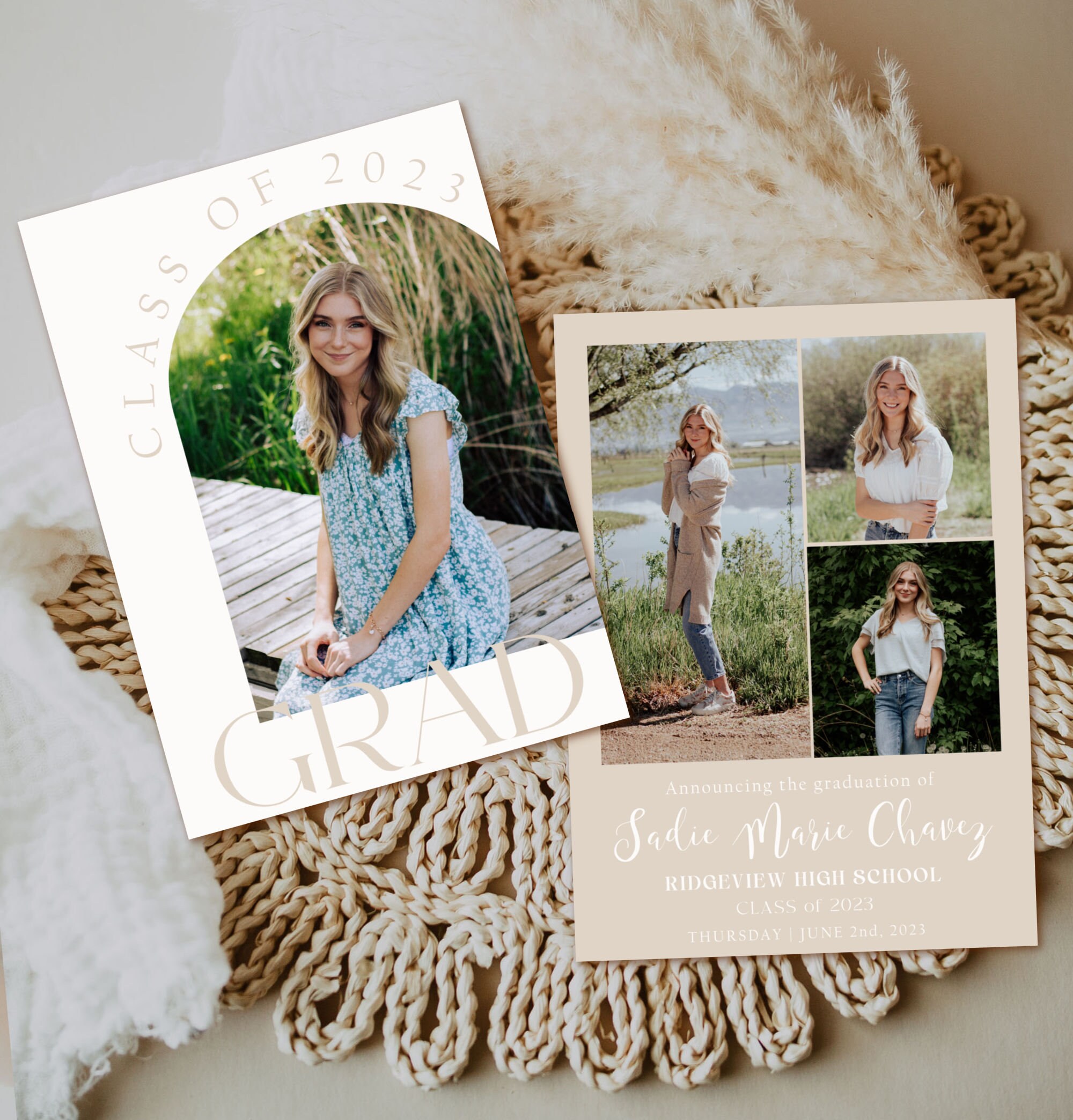 Graduation Announcement Template, Graduation Announcement, Boho ...