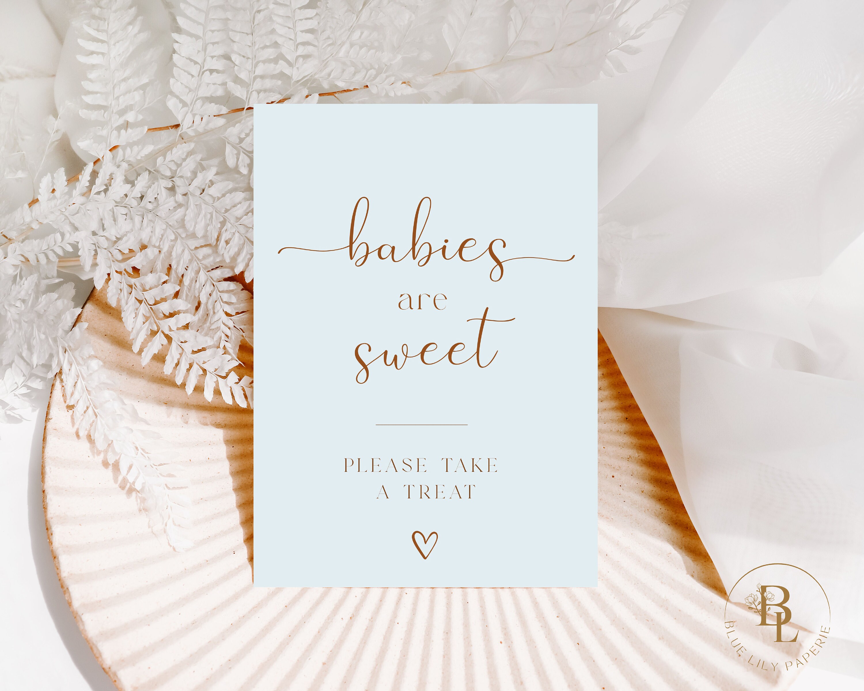 Pale Blue Baby Shower Sign, Minimal Boho Baby Shower Decor, Babies Are ...