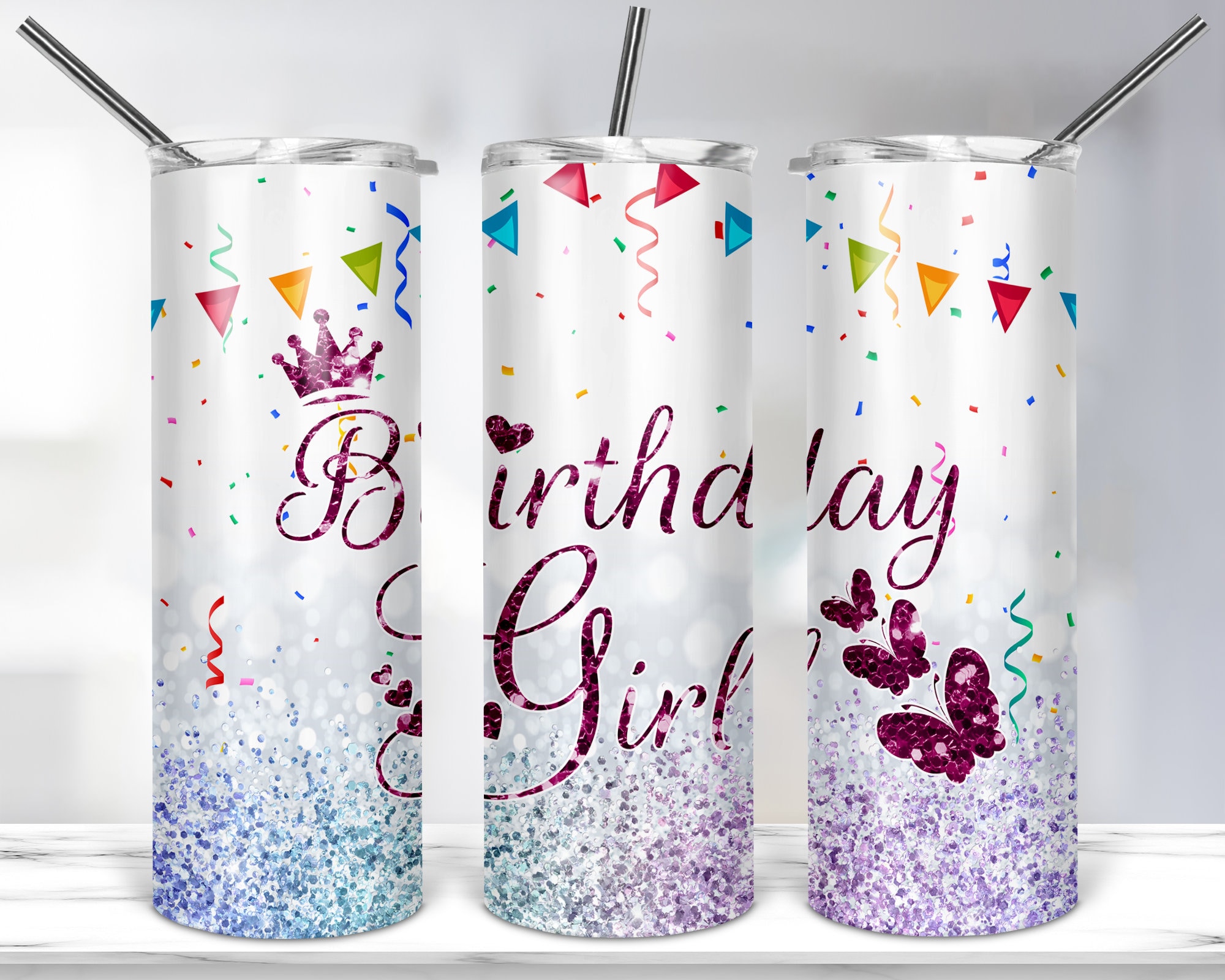 Birthday Tumbler for Woman Sublimation Design 20oz Skinny - Etsy