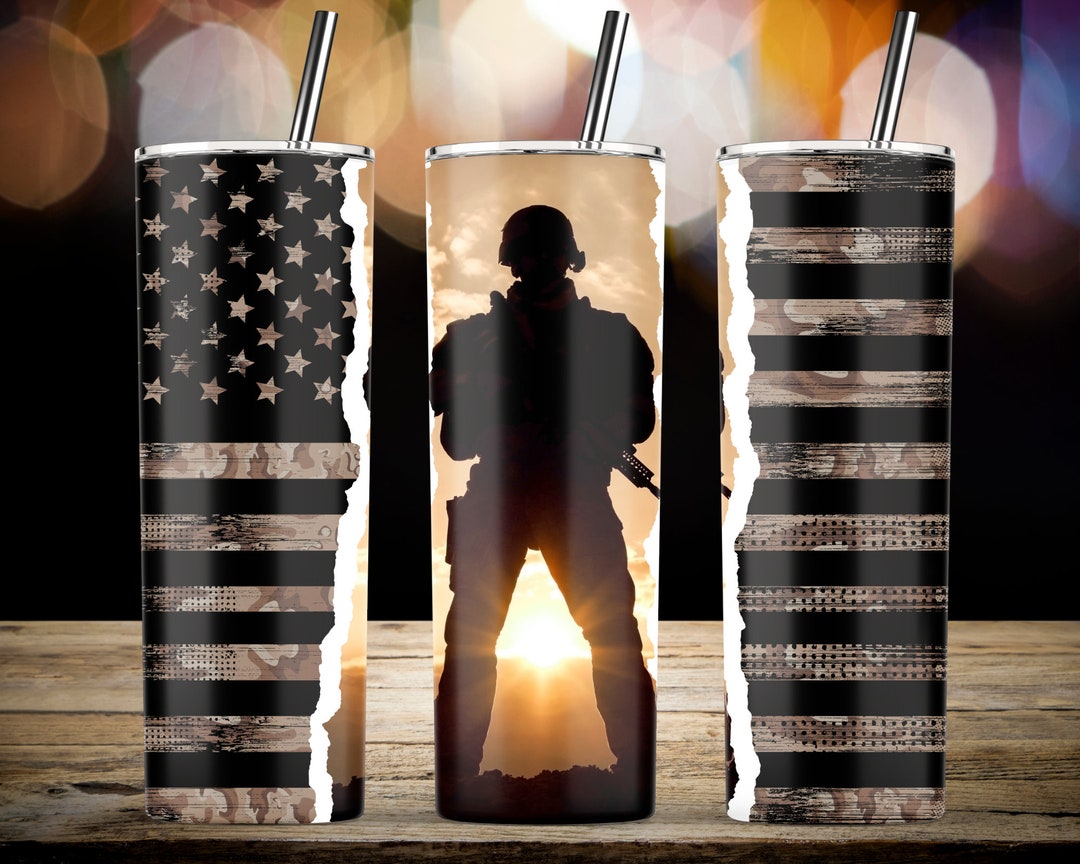 American Soldier Tumbler Sublimation Designs, 20oz Skinny Tumbler ...