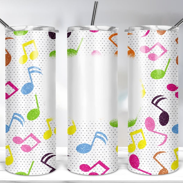 Music Notes Tumbler Template - Etsy
