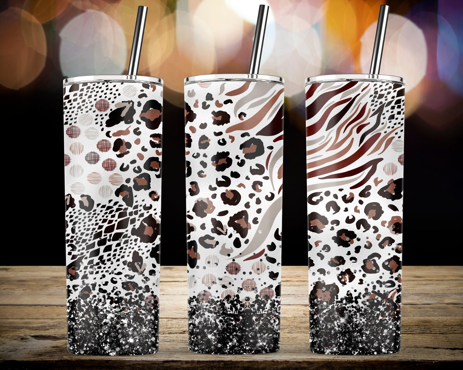 Mix Animal Print Tumbler Design 20 Oz Skinny Animal Skin Wrap | Etsy