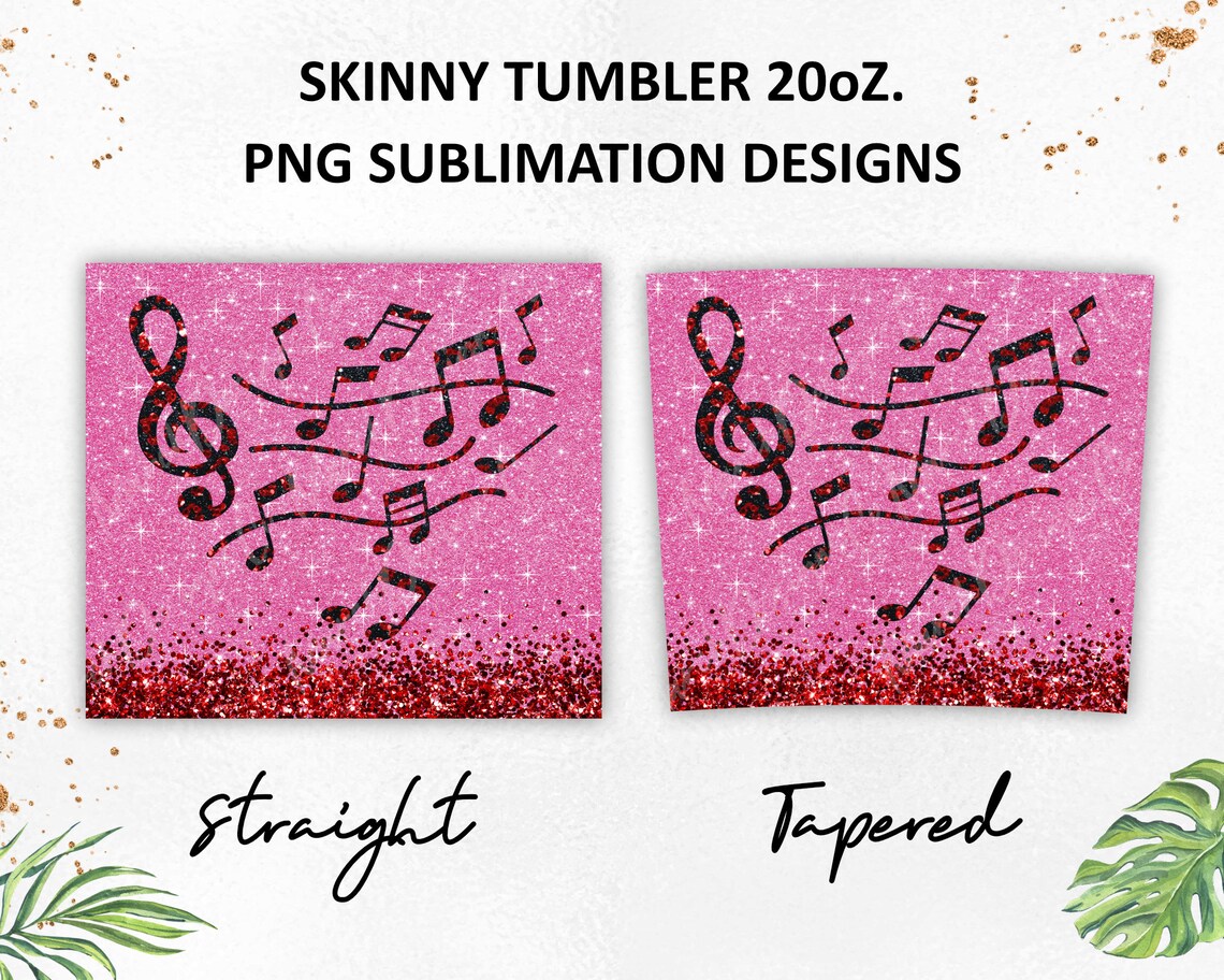 Music Notes Sublimation Designs 20oz Skinny Tumbler - Etsy