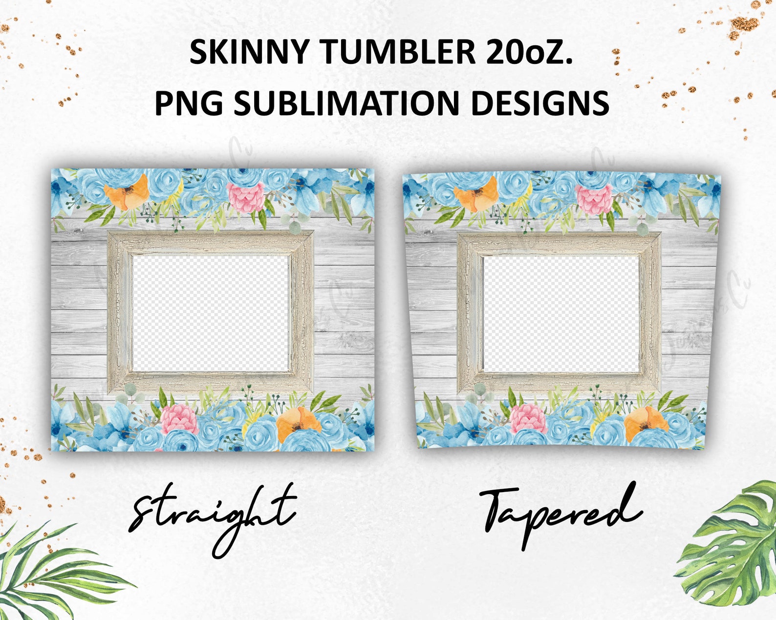 Picture Frame Wood Photo Sublimation Design, 20oz Skinny Tumbler ...