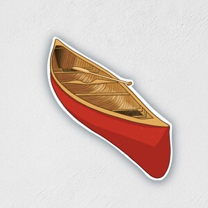 Canoe Sticker: Waterproof Hand-drawn Decal (3