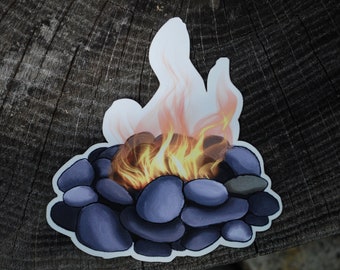 Campfire Vinyl Decal Sticker Camping Campsite - Etsy