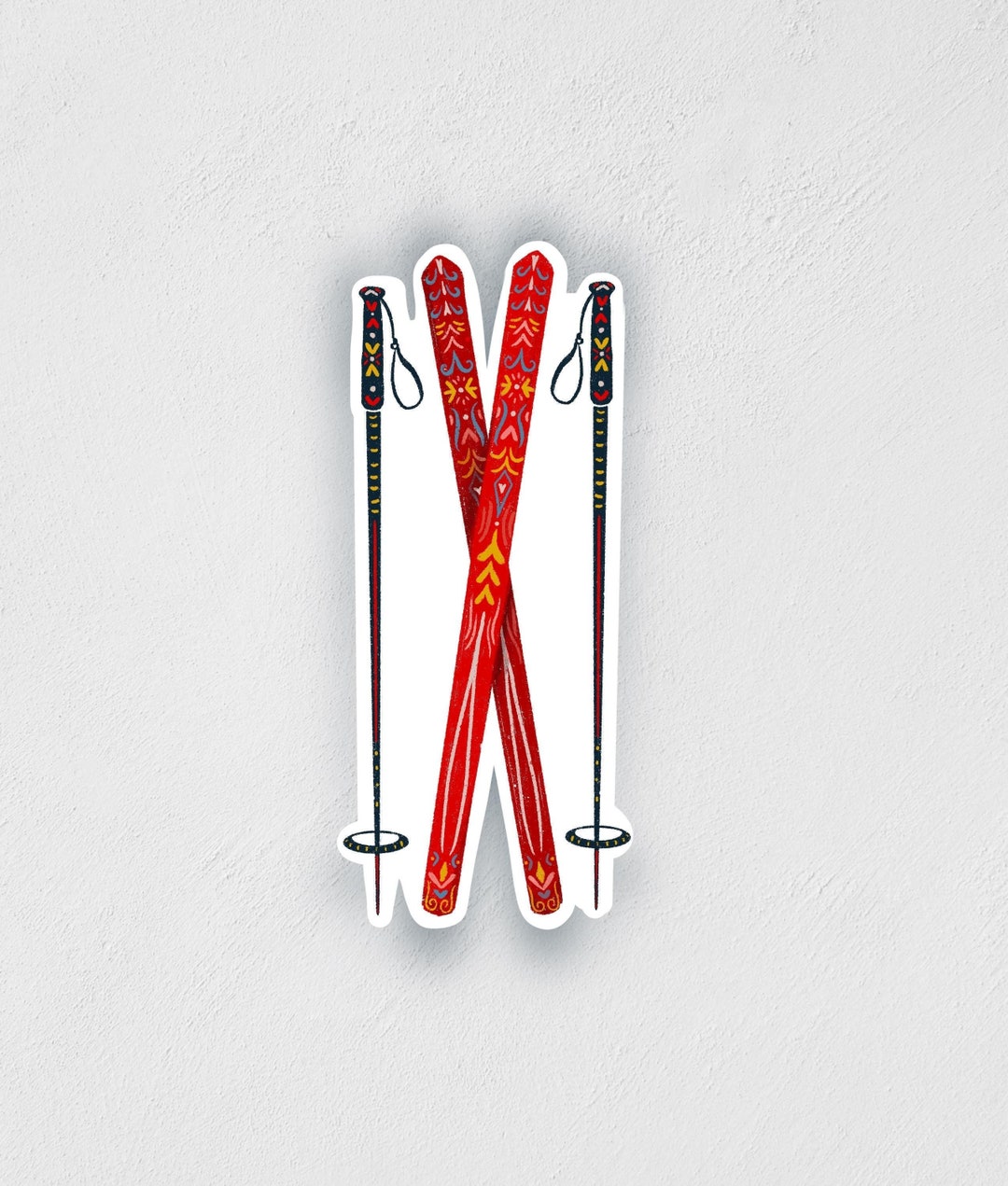 Nordic Ski Sticker: Waterproof Scandinavian Decal for Laptop, Water ...