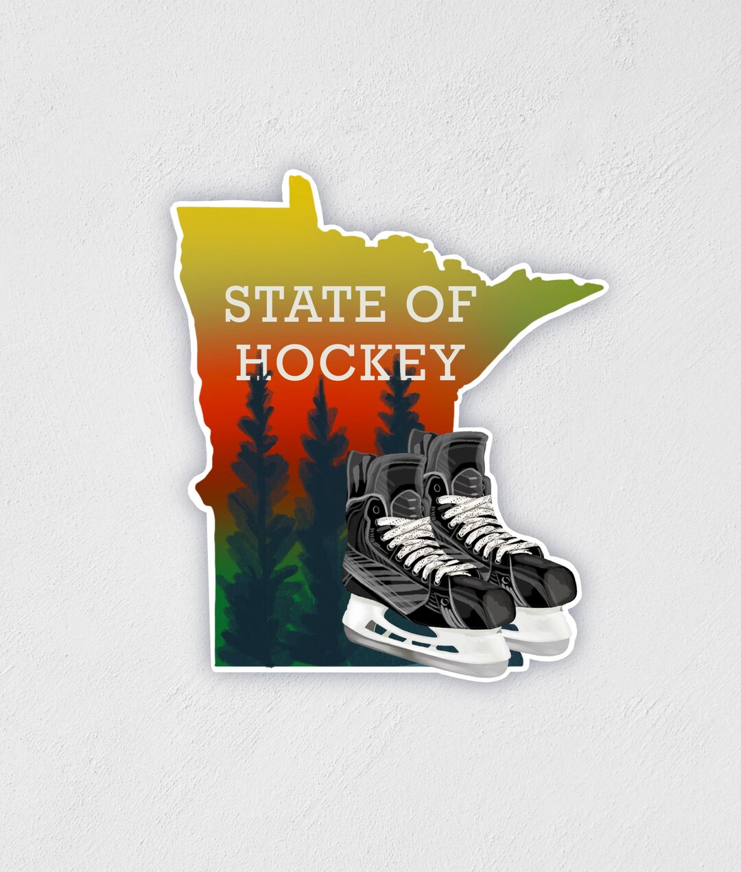 MN State of Hockey Sticker: Waterproof Laptop Decal - Etsy