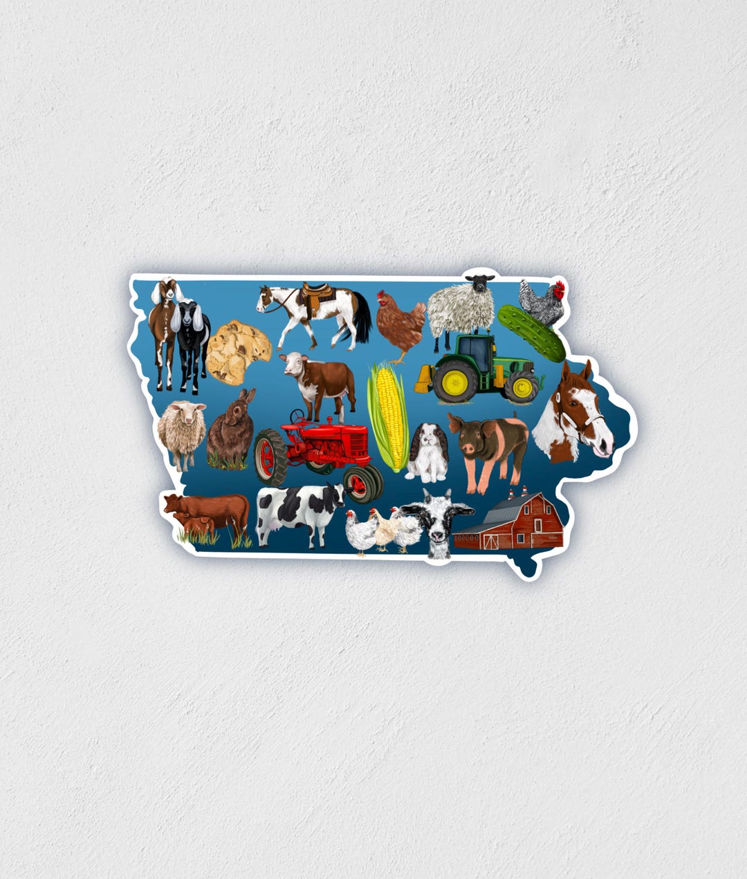 Iowa Farm Sticker | Farming Decal | Waterproof Water Bottle Sticker ...