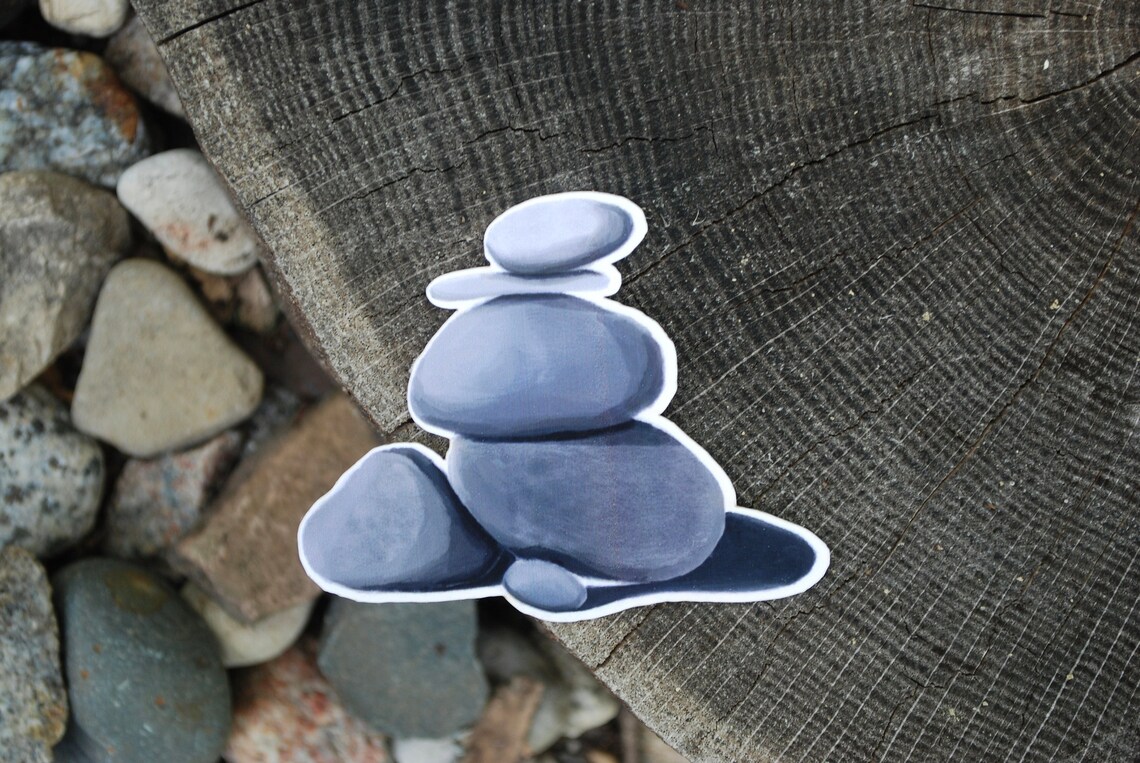Rocks Sticker Waterproof Sticker Stacked Rocks Sticker - Etsy