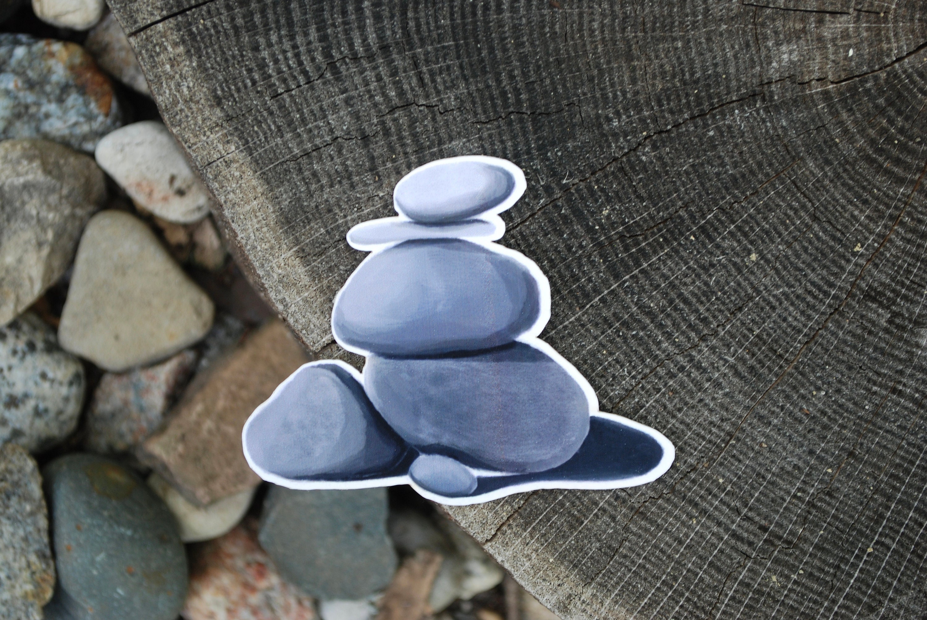 Rocks Sticker Waterproof Sticker Stacked Rocks Decal Laptop Decal ...