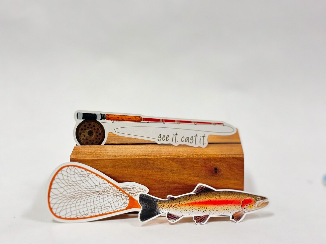 Fly Fishing Sticker Pack | Trout Sticker | Net Decal | Fly Rod ...