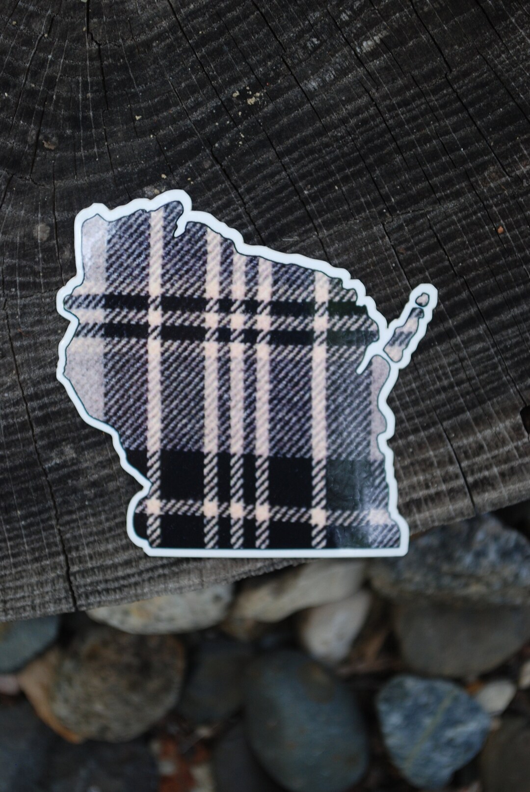 Wisconsin Plaid Sticker Plaid Decal Water Bottle Label Laptop Sticker ...