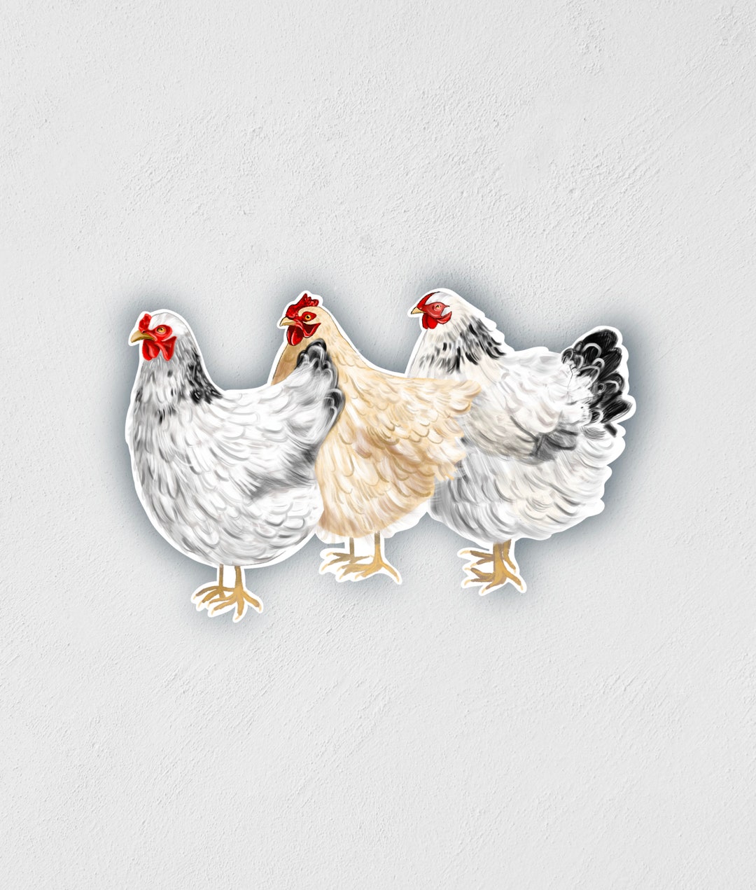 3 Chickens Sticker | Waterproof Sticker | Farm Animal Decal | Water ...