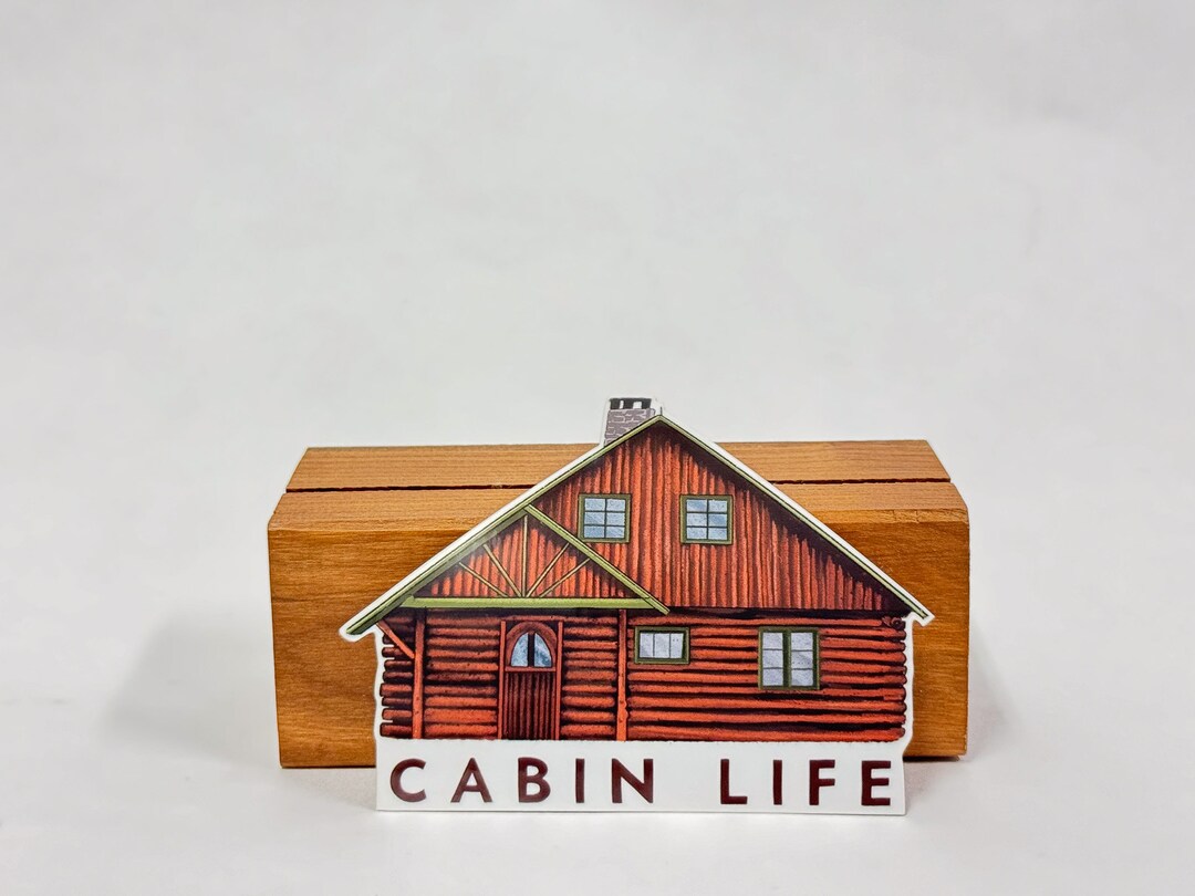Cabin Life Sticker Log Cabin Decal Waterproof Sticker Water Bottle ...