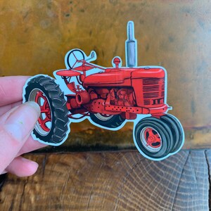Red Tractor Sticker | Tractor Decal | Farming Sticker | Waterproof ...