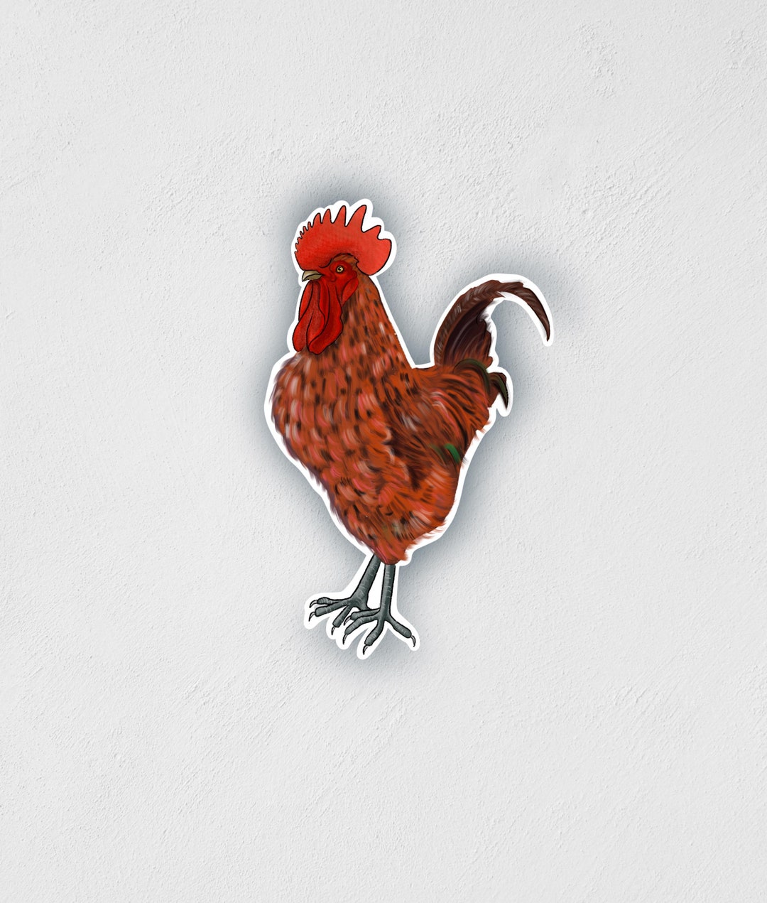 Red Rooster Sticker | Waterproof Sticker | Farm Animal Decal | State ...
