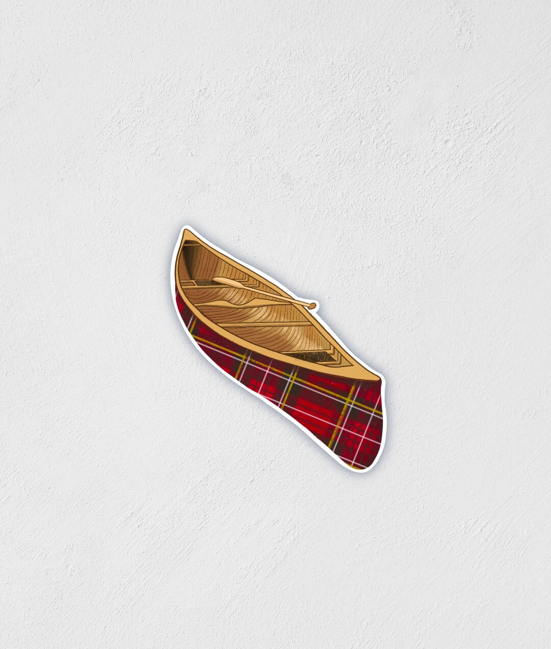 Scottish Plaid Canoe Sticker | Waterproof | Hand-drawn Sticker ...
