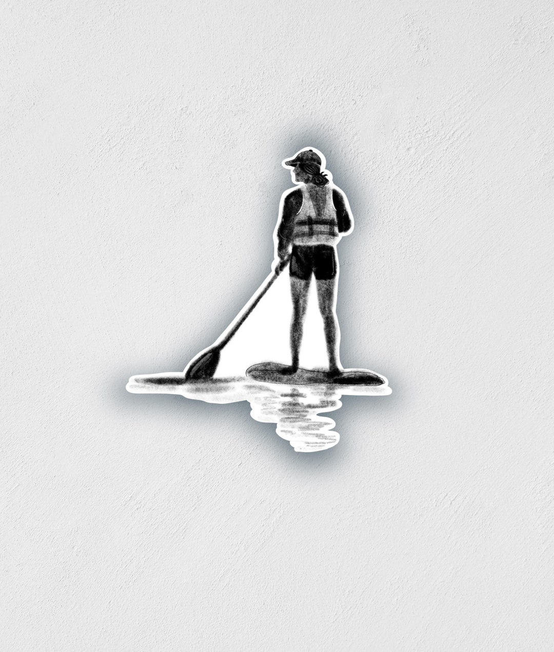 Girl on Paddle Board Sticker | Waterproof Sticker | Paddle Boarding ...