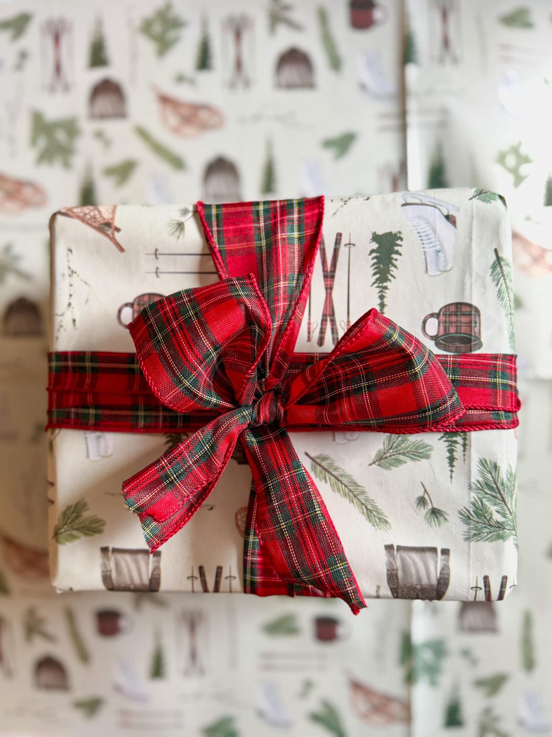 Hand-drawn Winter Forest Gift Wrap | Holiday Wrapping Paper Sheets - Etsy