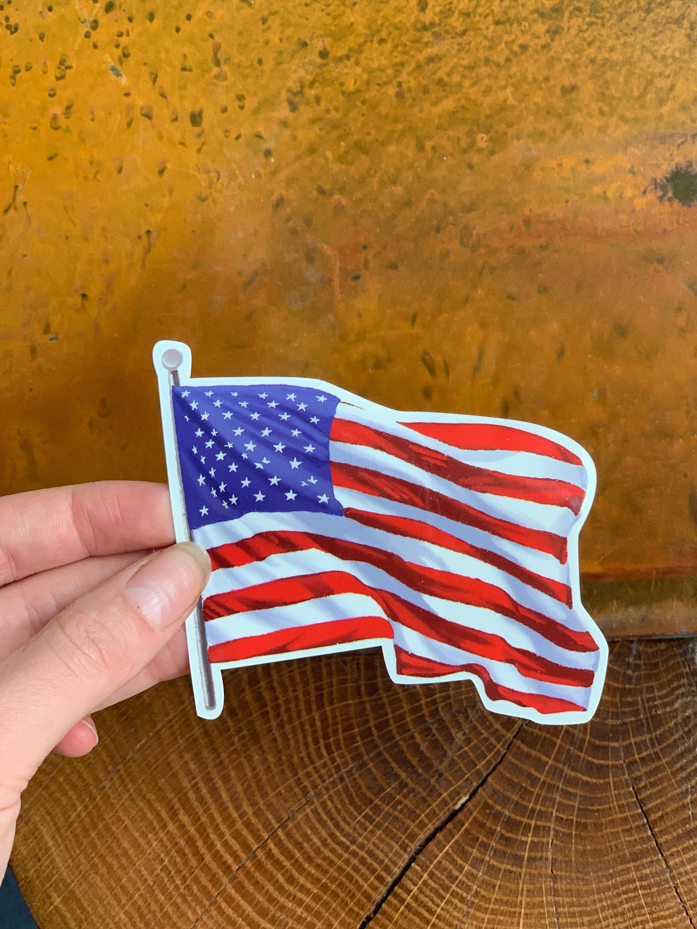 American Flag Sticker Waterproof Sticker Laptop Decal Water Bottle ...