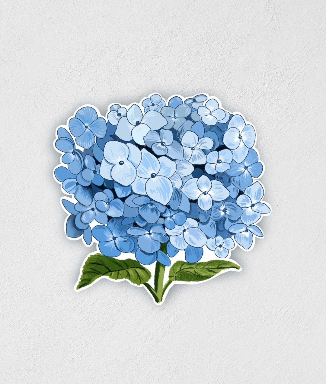 Waterproof Hydrangea Sticker: Hand-drawn Floral Decal - Etsy