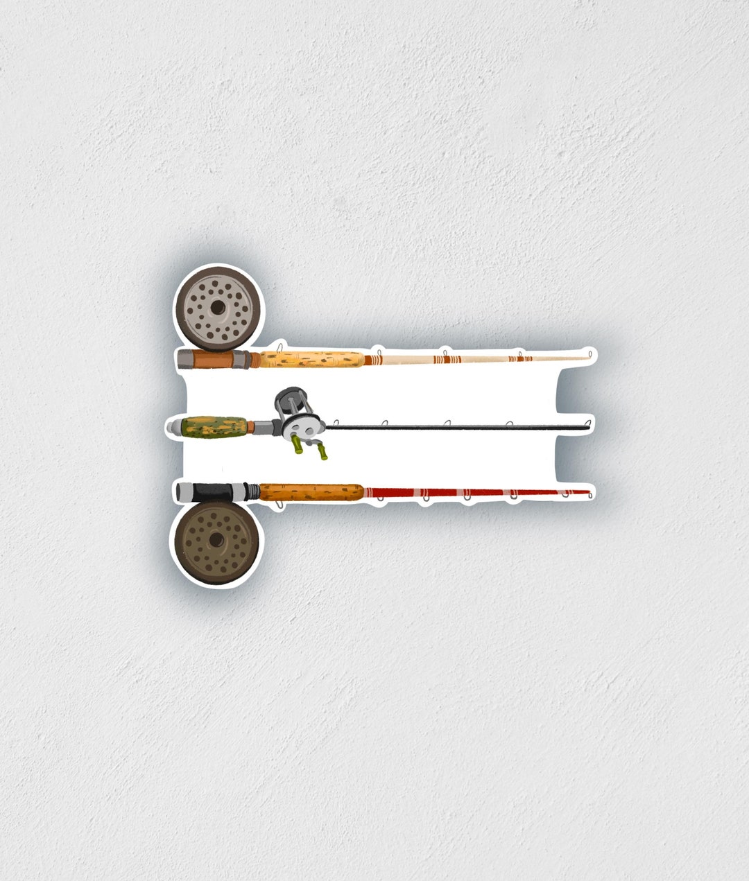 Vintage Fly Fishing Poles Sticker: Waterproof Decal - Etsy