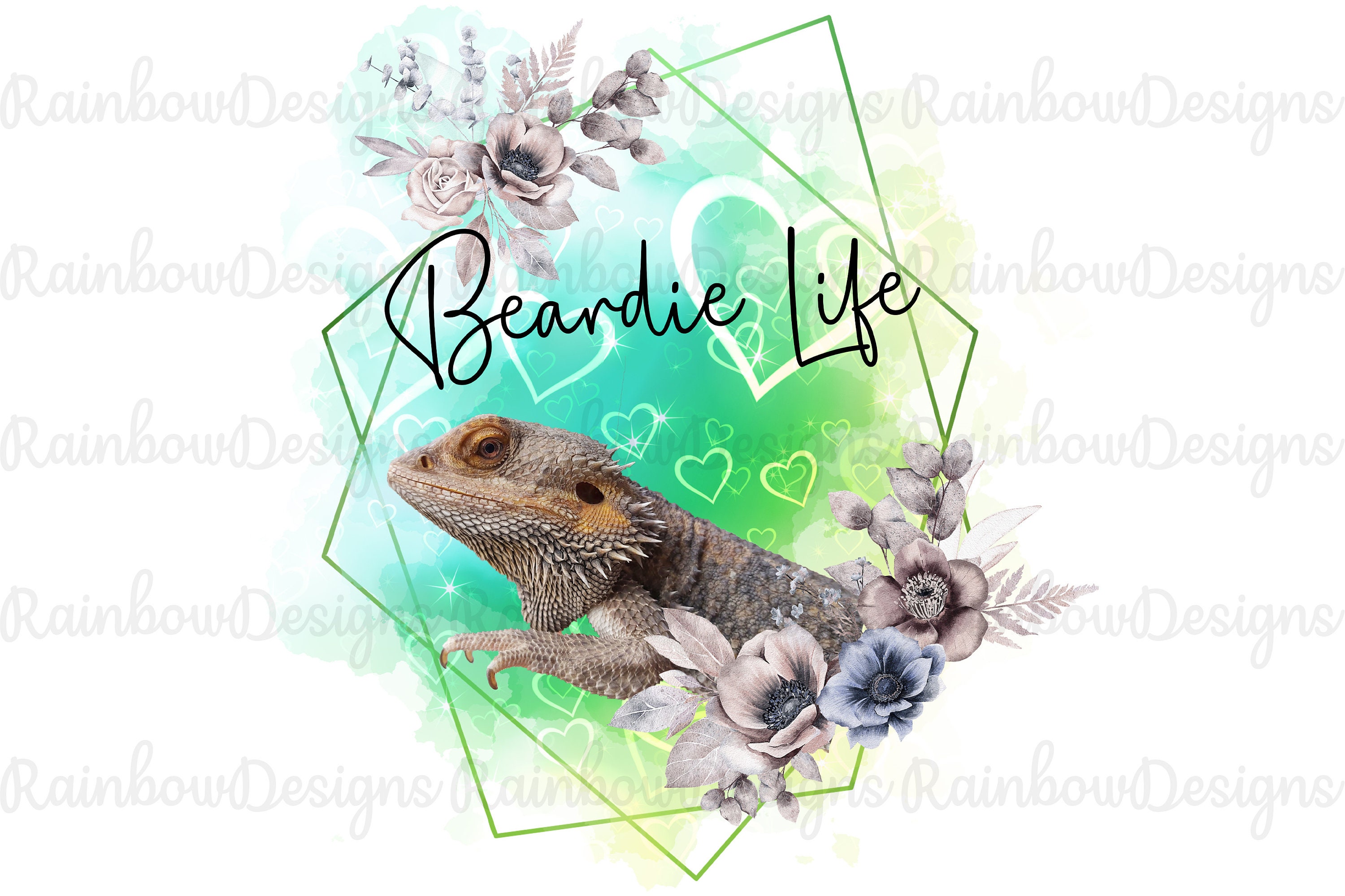 Bearded Dragon Sublimation Design PNG Beardie Gift Reptile | Etsy UK