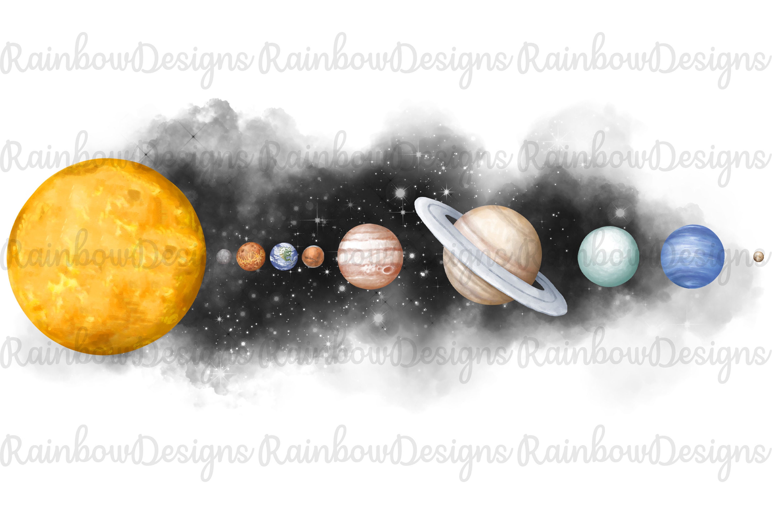 Solar System Line Up Stencil