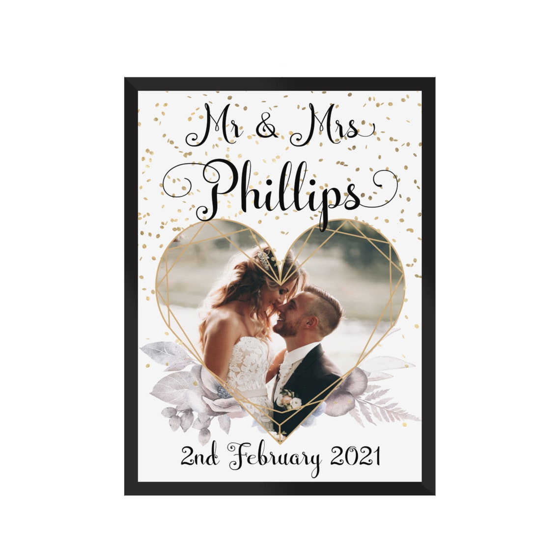 Personalised Wedding Frame PSD & PNG, Photobooth Overlay, Sublimation ...