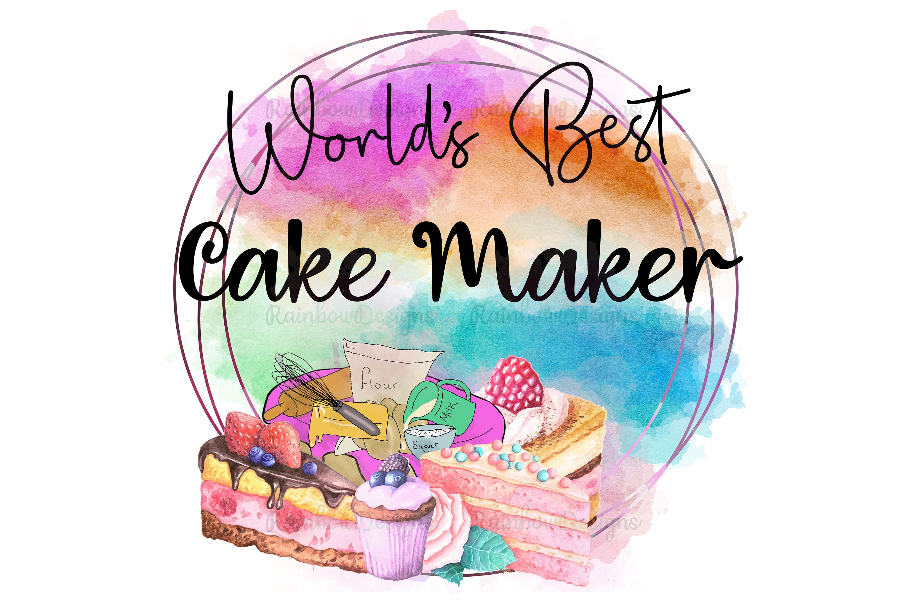 World's Best Cake Maker PNG Sublimation Design & Mug | Etsy