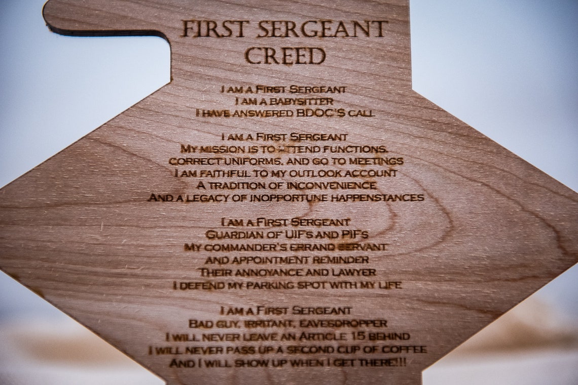 USAF First Sergeant Creed - Etsy