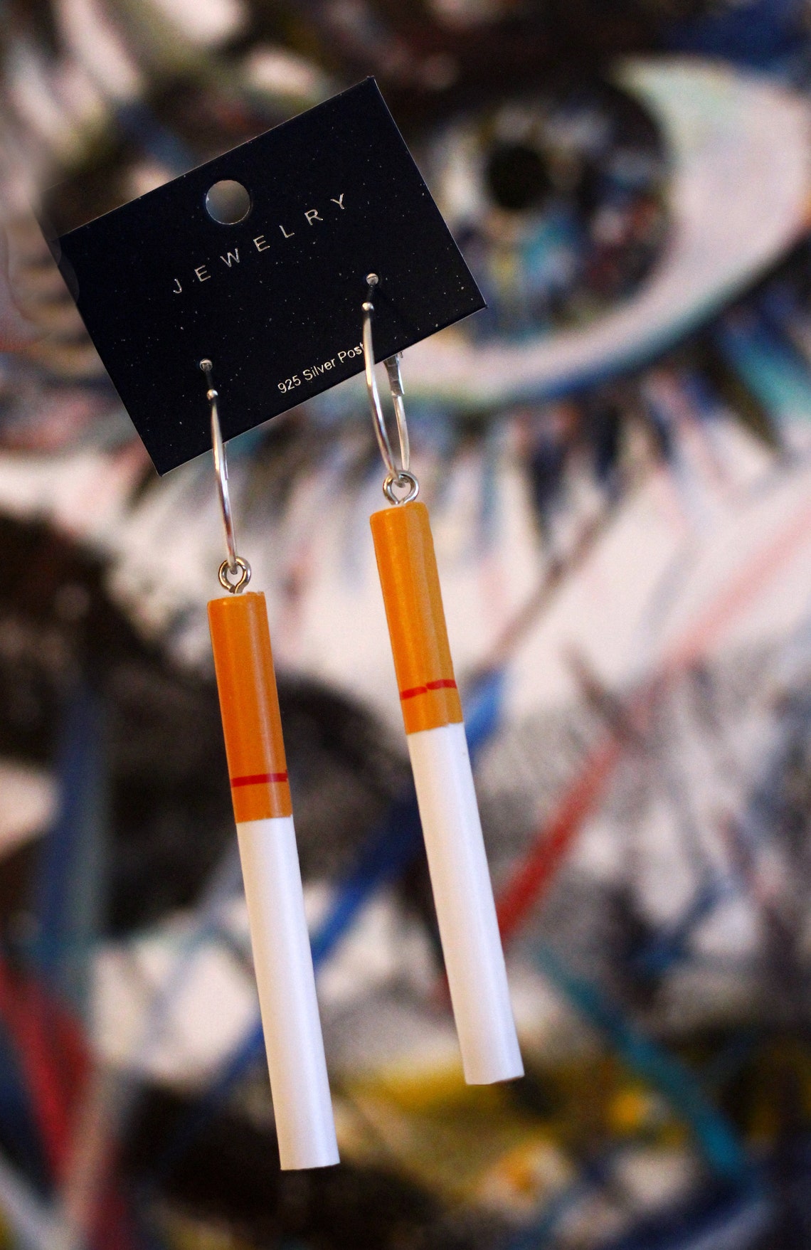 Cigarette Dangle Earrings | Funky Earrings | Gift Idea | Cigarette ...