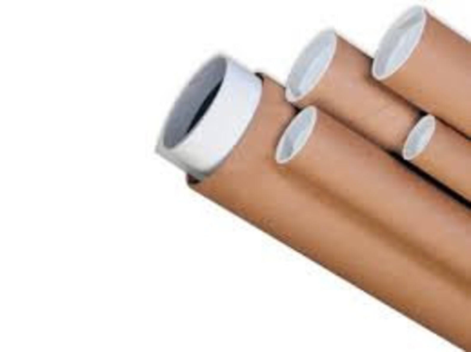 Mailing Tubes 2 X 30 Shipping Tubes With White Caps Brown Kraft mailing-tubes-2-x-30-shipping-tubes-with-white-caps-brown-kraft