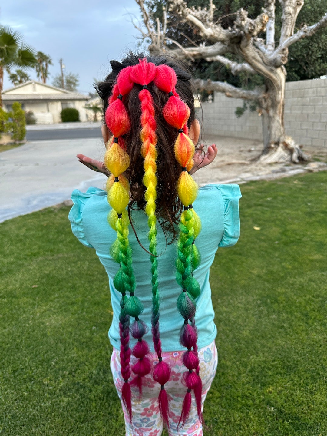 Rainbow Braid Hair Tie - Etsy