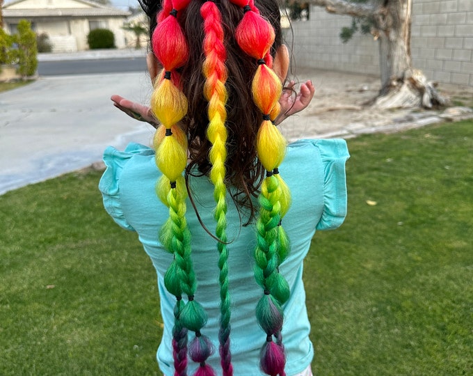 Rainbow Braid Hair Tie - Etsy