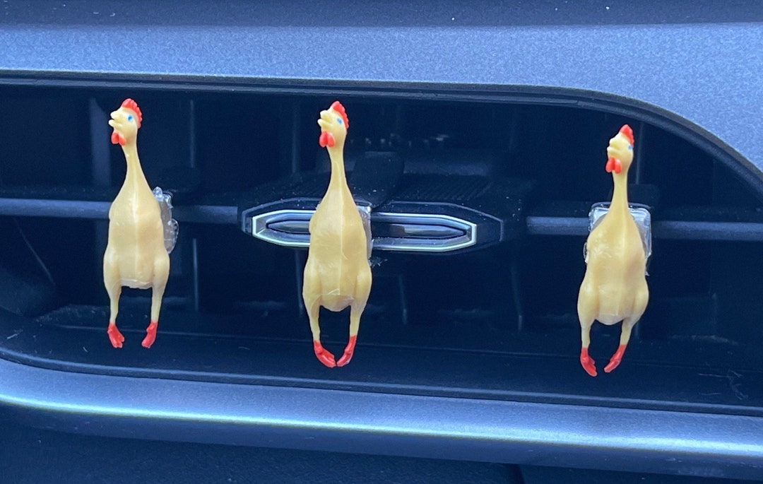 Mini Rubber Chicken Car Vent Clip Squawking Chicken Shoe Charm - Etsy