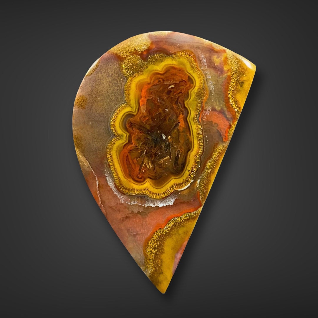 Turkish Ultra Rare Red Yellow Pseudomorph Agate Cabochon - Etsy