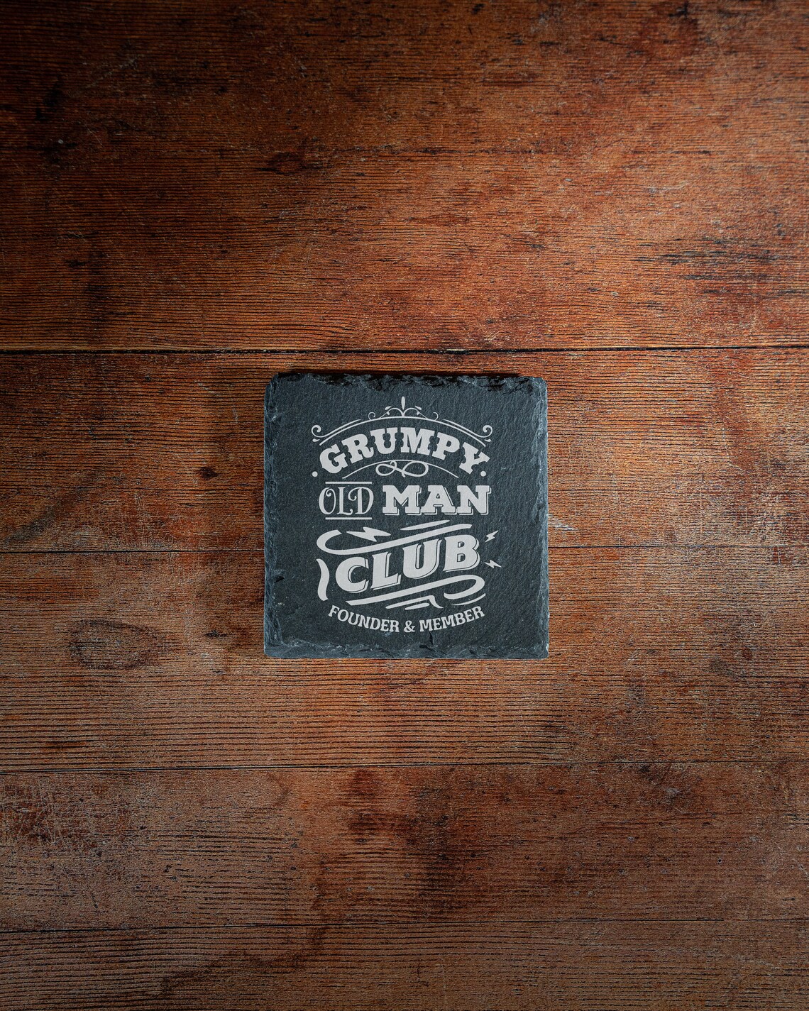 Grumpy Old Man Club Fathers Day Funny Gift Natural Slate Coaster - Etsy