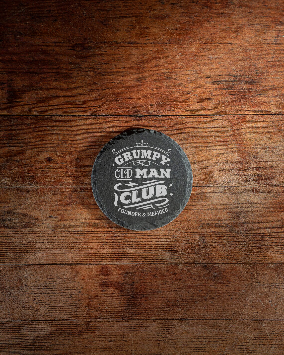 Grumpy Old Man Club Fathers Day Funny Gift Natural Slate Coaster - Etsy