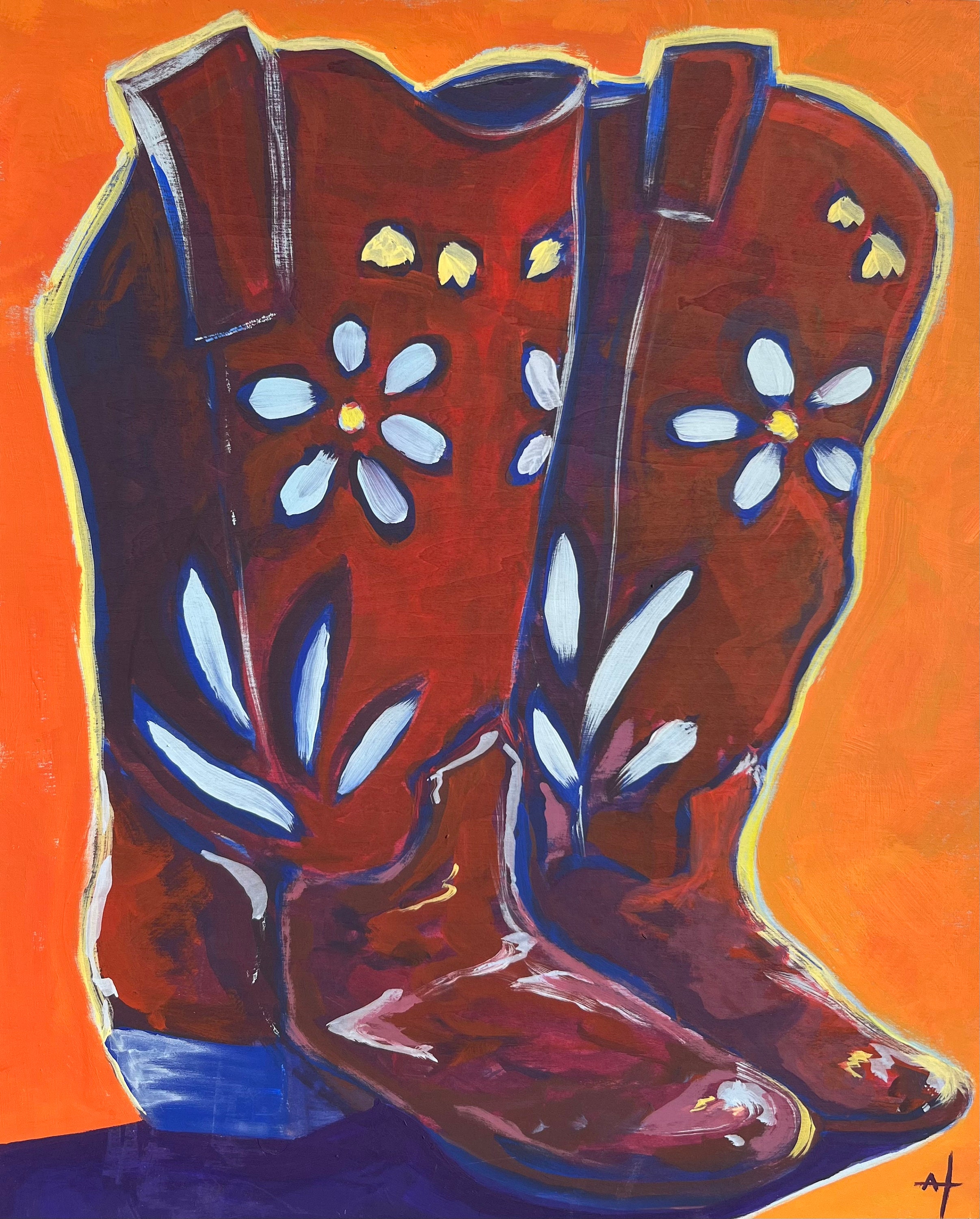 Daisy Cowboy Boots - Fine Art Print! - Etsy