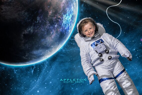 Astronaut in Space Digital Background Composite Backdrop for | Etsy