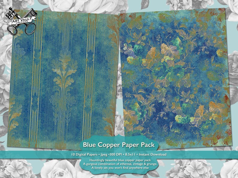 Vintage Grunge Paper Digital Download, Printable Cyanotype Paper ...