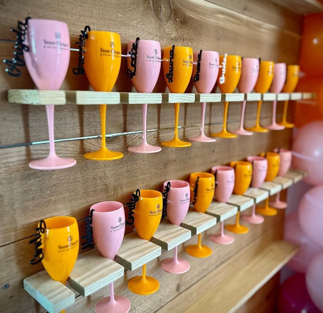 VC Pink and Orange Plastic Party Flutes 20 Total Customizable Mix ...