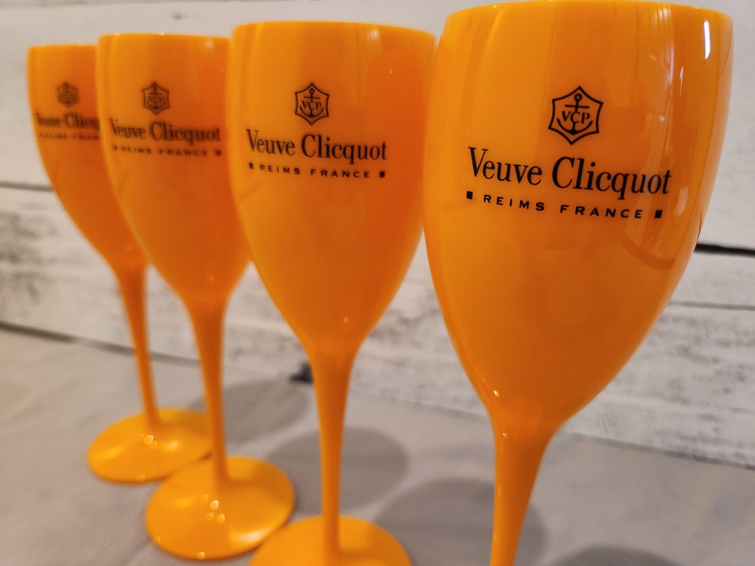 4 X VC Orange Acrylic Champagne Flutes Customizable Mix & Match Colors ...