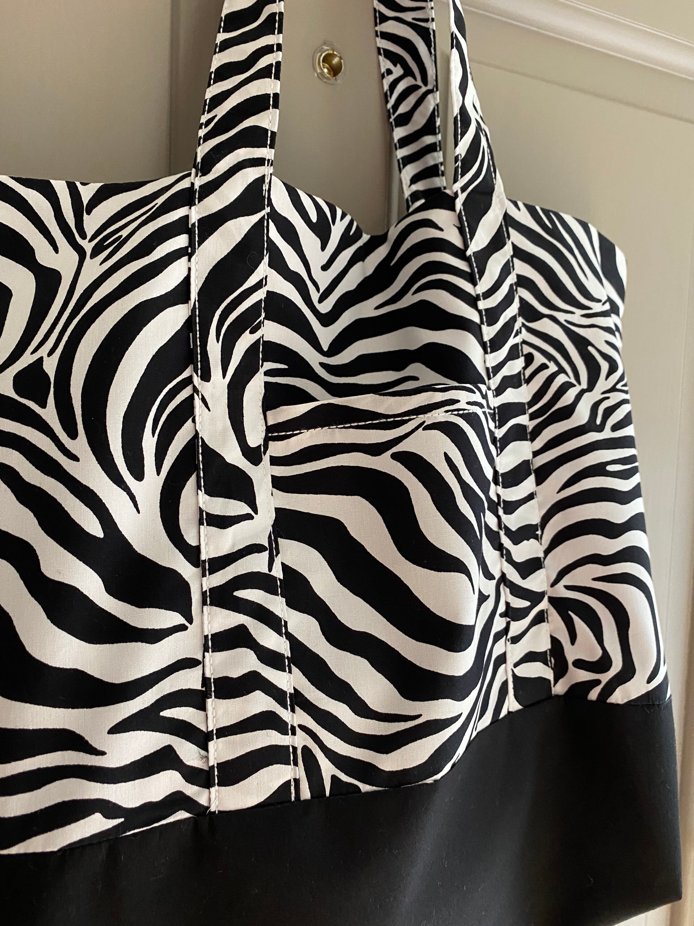 Zebra Print Tote Bag Large Zebra Print Tote Bag Fully Lined - Etsy