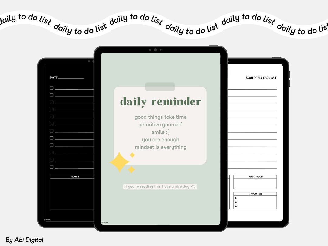 IPad Daily to Do List | Digital Planner, Goodnotes, Notability, 2022 - Etsy