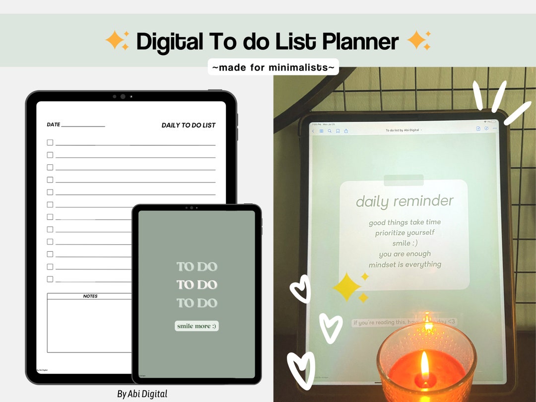 Daily to Do List | iPad Digital Planner, Goodnotes, Notability, 2022 - Etsy